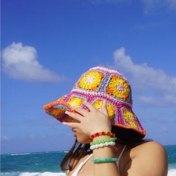 Accessories | Colorful Straw Bucket Boho Beach Hat New | Poshmark